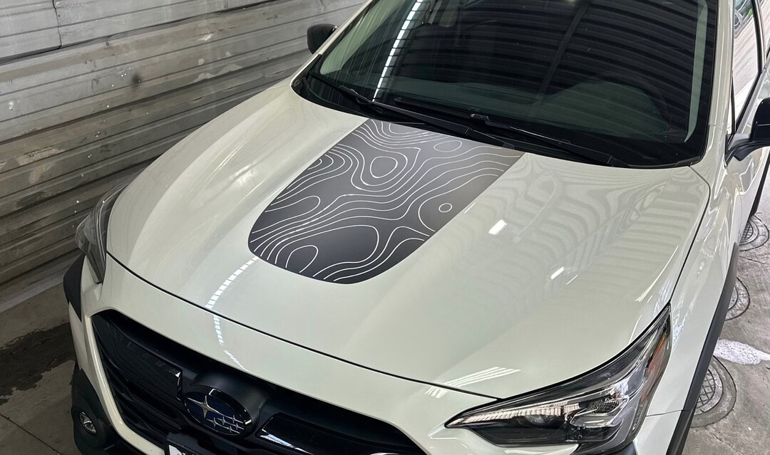 Topographic Blackout Hood Vinyl Decal Fits Subaru Outback Wilderness ...