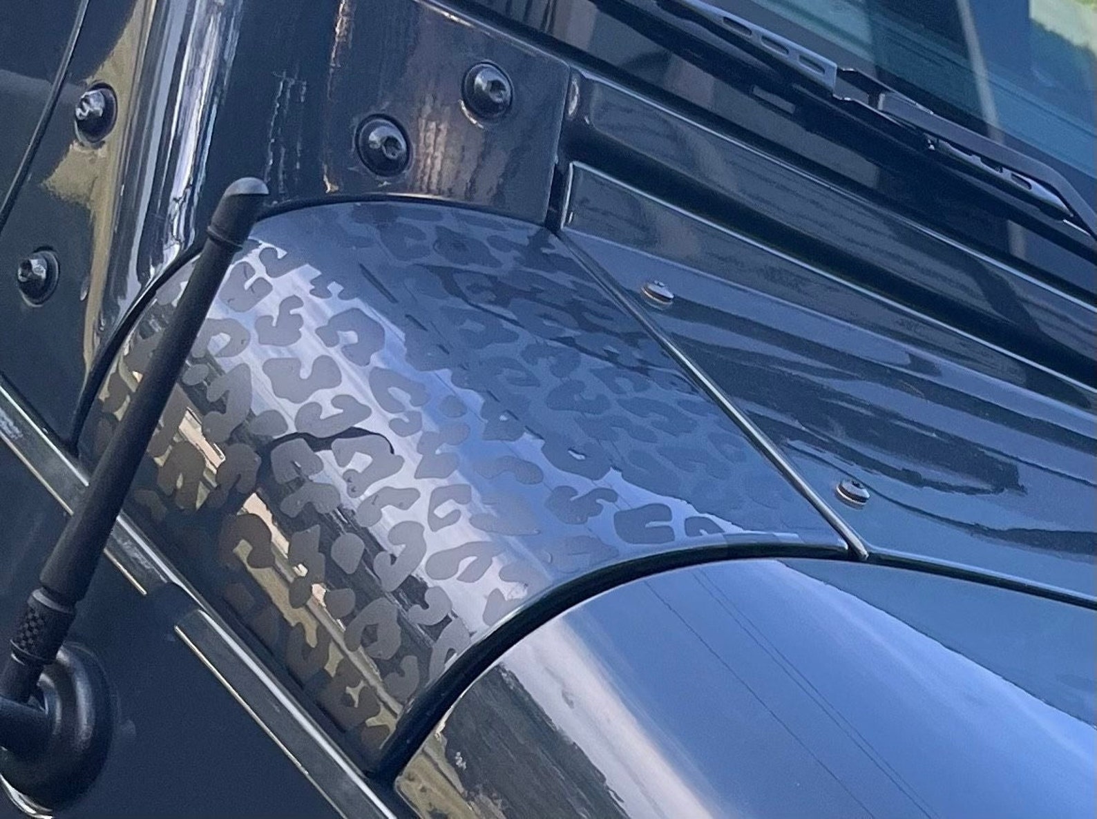 Leopard Print Hood Cowl Vinyl Decals Fits Jeep Wrangler JK/JKU 2007 ...