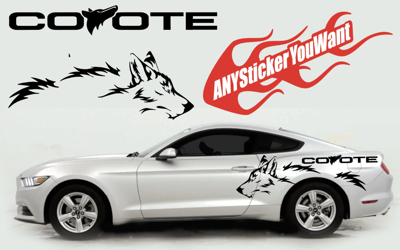 Mustang Coyote Side Graphic Vinyl Decal Sticker FITS Ford | Etsy