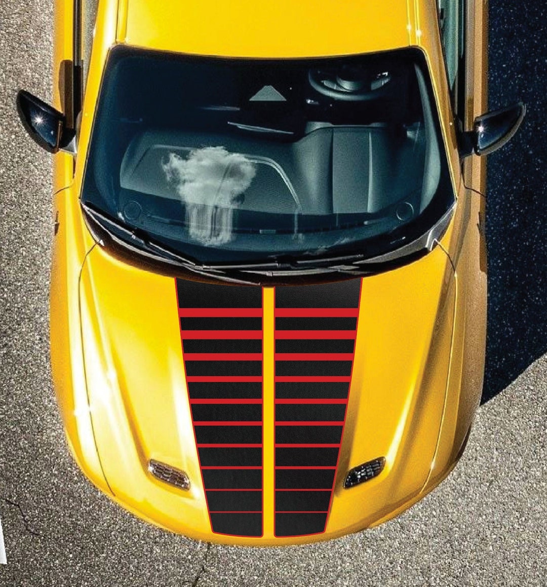 2 Tone Split Style Fading Hood Stripe Kit Vinyl Decal Fits Dodge Hornet ...