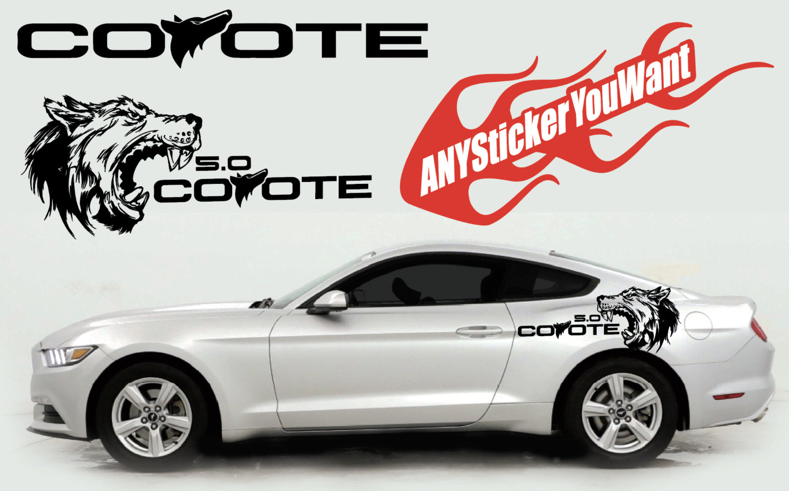 X2 Coyote Side Graphic Vinyl Decal Stickers Fits Ford Mustang - Etsy