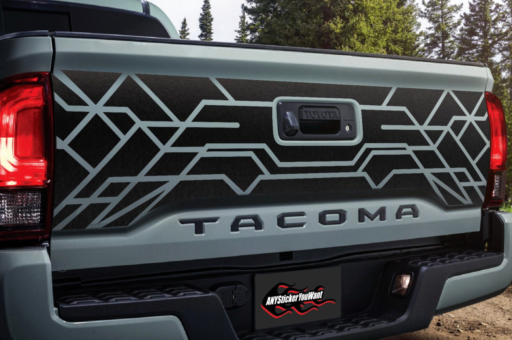 Geometric Tailgate Vinyl Graphic Decal Fits 3rd Gen Toyota - Etsy