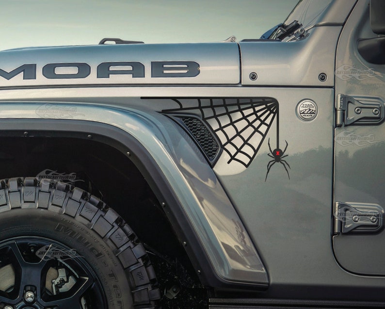 Spider Web Black Widow Fender Vent Vinyl Decal Sticker Fits Jeep ...