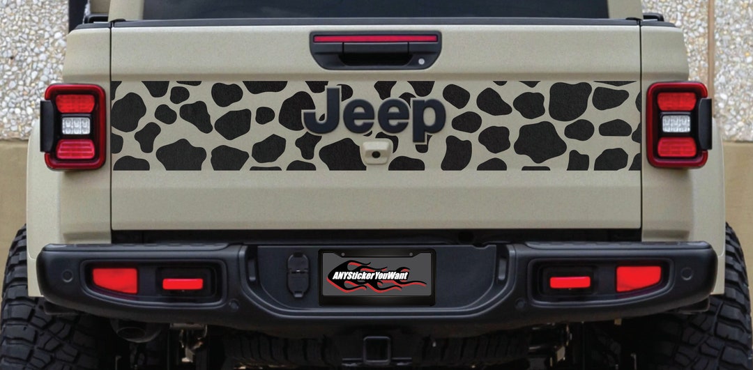 Pre-cut Cow Print Tailgate Vinyl Decal Fits Jeep Gladiator JT 2020-2023 ...