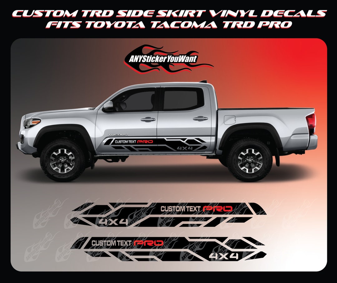 X2 Custom TRD Side Skirt Graphic Vinyl Decals Fits Toyota Tacoma TRD ...