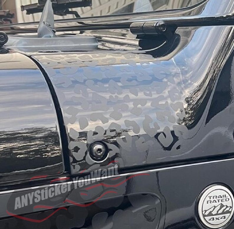Leopard Print Hood Cowl Vinyl Decals Fits Jeep Wrangler Jl/gladiator JT ...