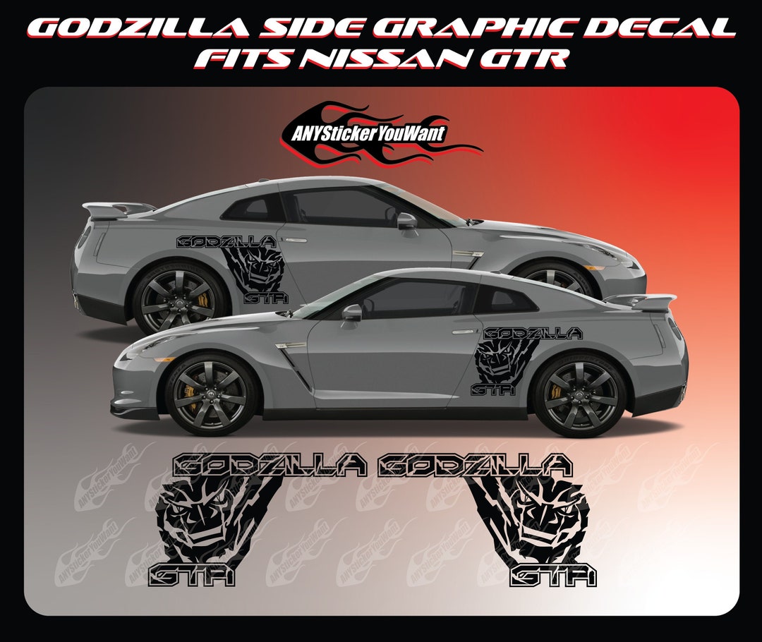 X2 Godzilla GTR Vinyl Side Graphic Decal Fits Nissan GTR - Etsy