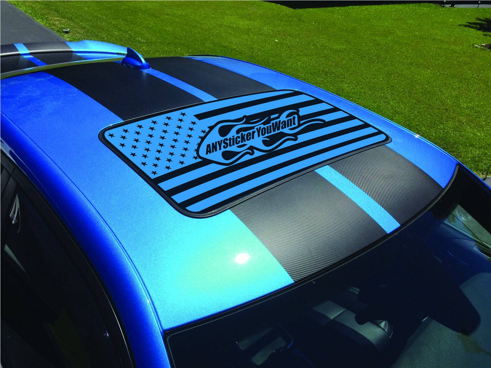 Custom American Flag Sunroof Vinyl Decal Fits Dodge Challenger - Etsy