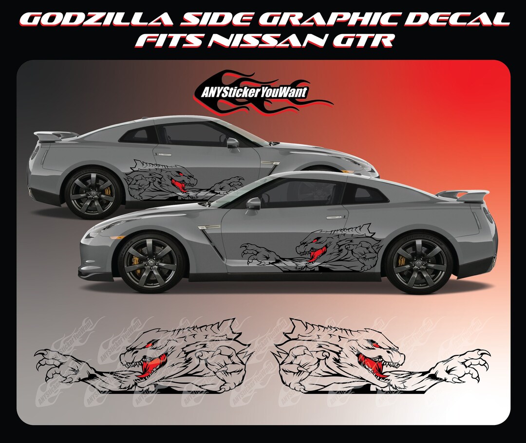 X2 Godzilla Side Graphic Vinyl Decals Fits Nissan GTR - Etsy