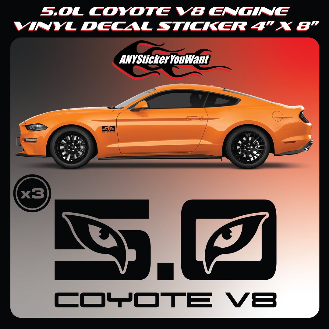 X3 5.0L COYOTE Engine Vinyl Decal Sticker 4" X 8" - Etsy
