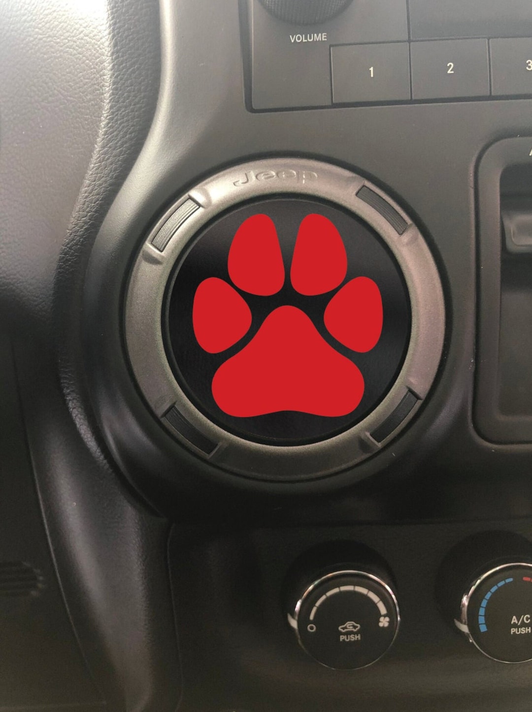 Paw Print A/C Vent Vinyl Decal Sticker Fits Jeep Wrangler 2011-2024 ...