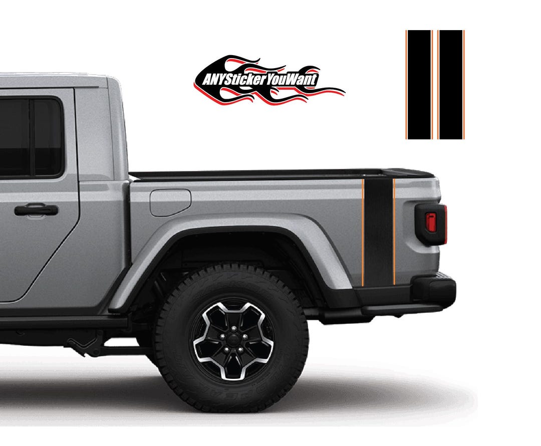X2 2 Tone Pinstripe Bedside Stripe Kit Vinyl Decals Fits Jeep Gladiator ...