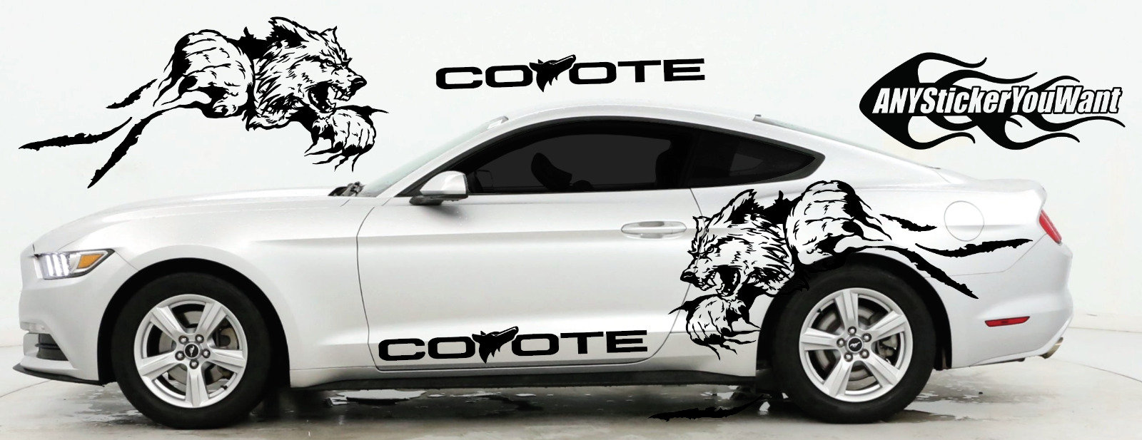 X2 Coyote Vinyl Graphic Decal Sticker FITS Ford Mustang - Etsy