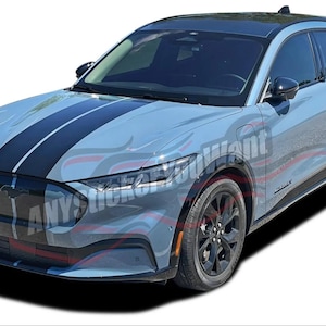 9" Dual Rally Stripe Kit Vinyl Decals Fits Ford Mustang Mach-e 2021 ...