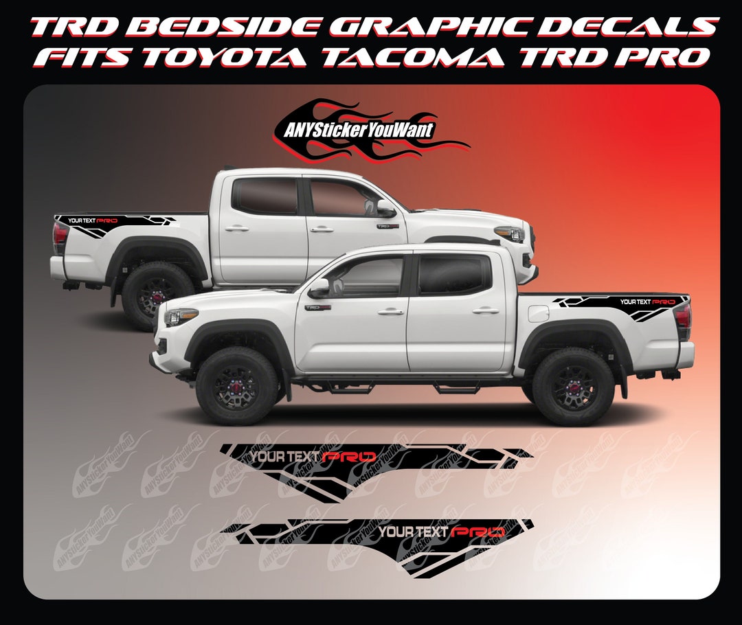 X2 Custom TRD Bedside Graphic Vinyl Decals Fits Toyota Tacoma TRD Pro ...