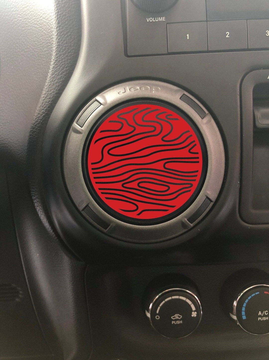 Topographic A/C Vent Vinyl Decal Sticker Fits Jeep Wrangler 2011-2024 ...