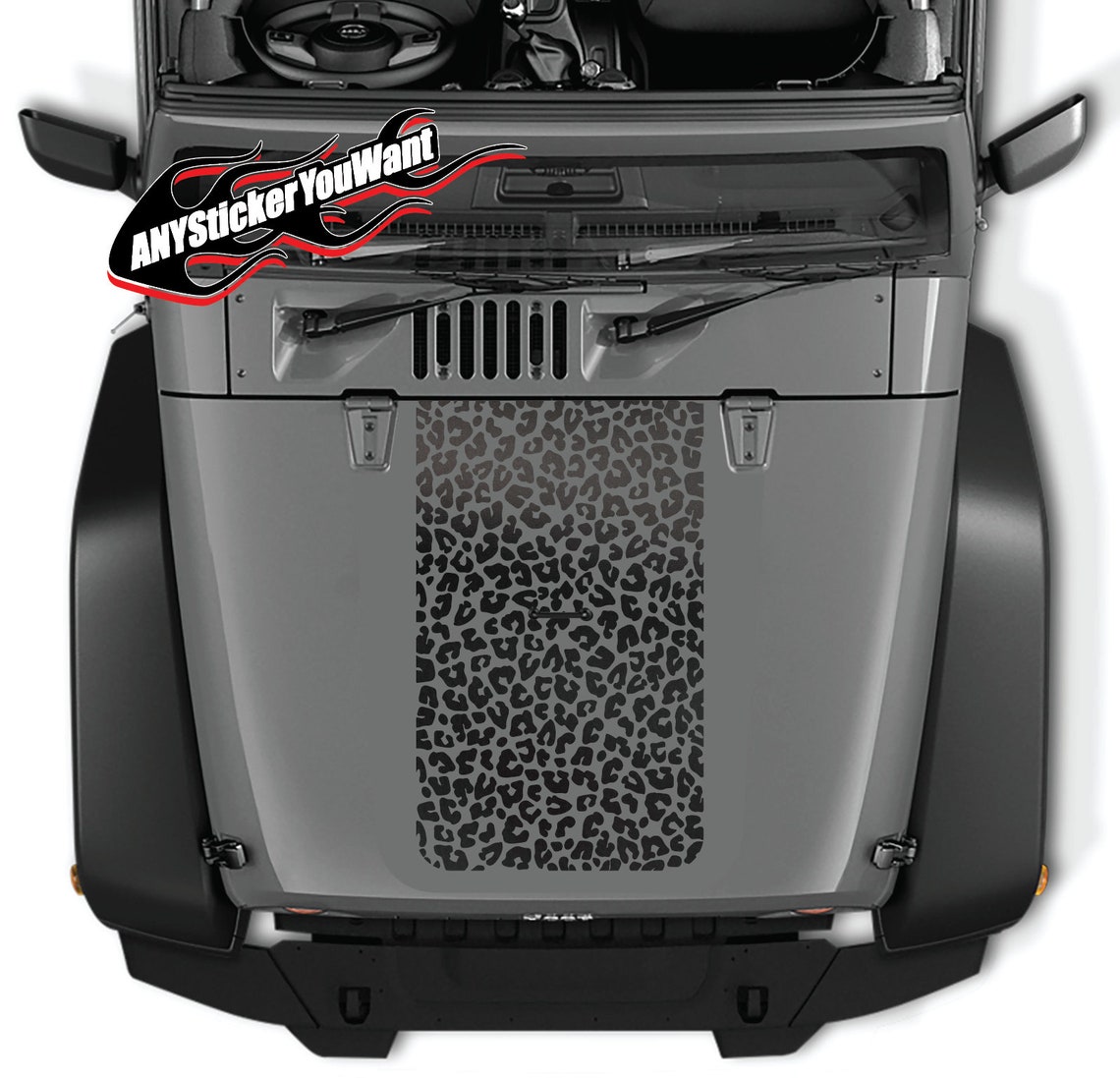Leopard Print Vinyl Decal Hood Sticker Fits Jeep Wrangler JK LJ TJ - Etsy
