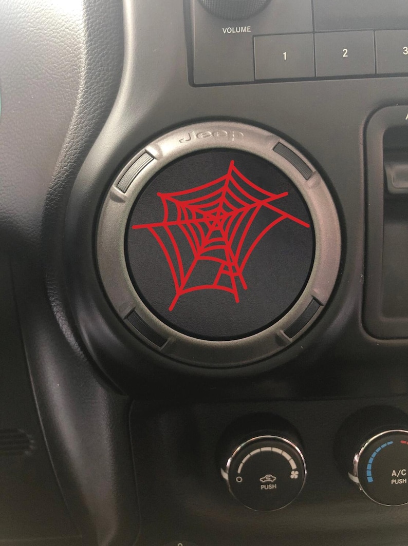 Spider Web A/C Vent Vinyl Decal Sticker Fits Jeep Wrangler 2011-2024 ...