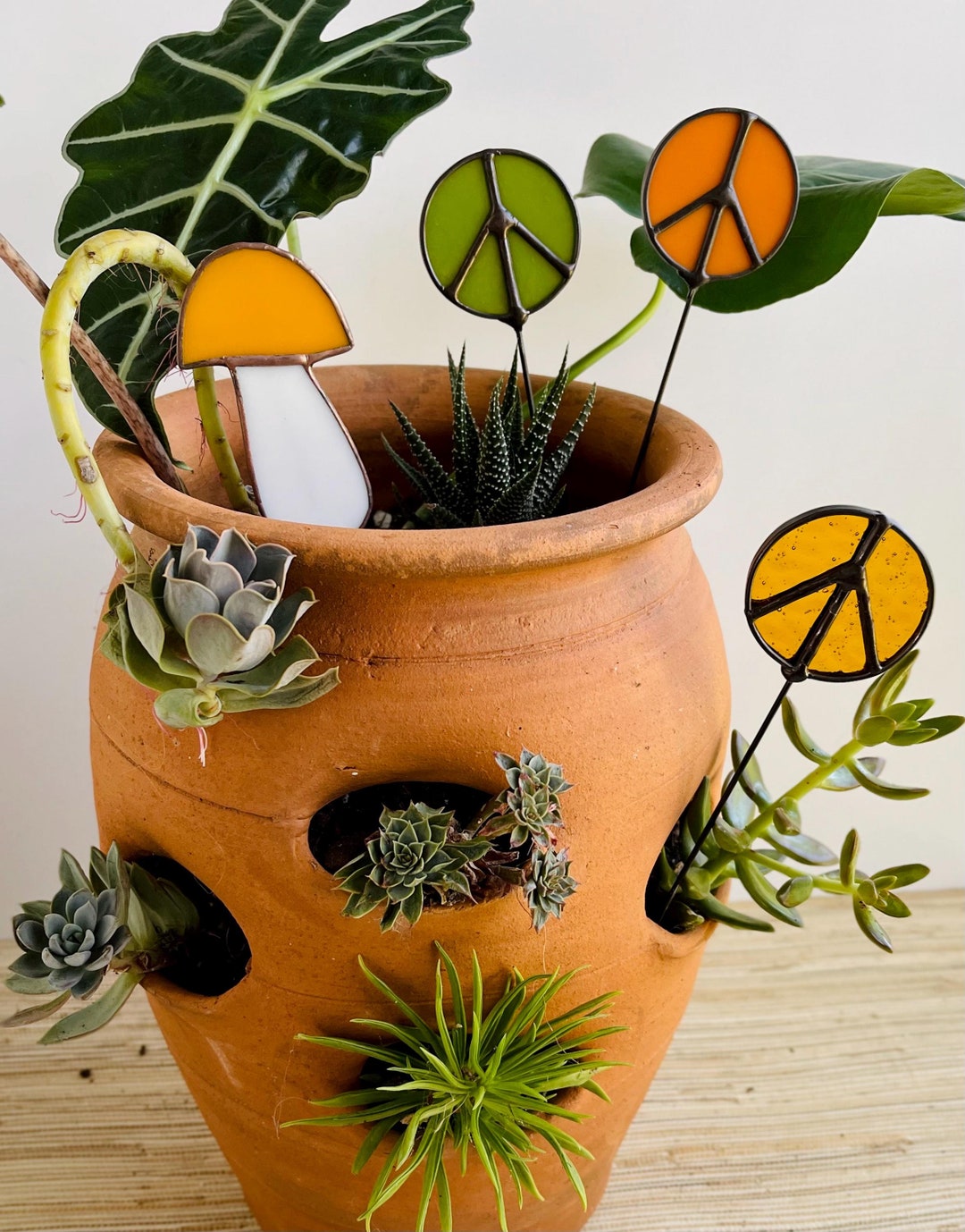 Peace Sign Plant Stake//fall Color Decor//autumn Home Decor - Etsy