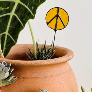 Peace Sign Plant Stake//fall Color Decor//autumn Home Decor - Etsy