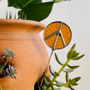 Peace Sign Plant Stake//fall Color Decor//autumn Home Decor - Etsy