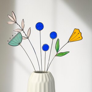 Peachy Pink Glass Wildflower Stem//glass Floral//glass Decor//glass ...