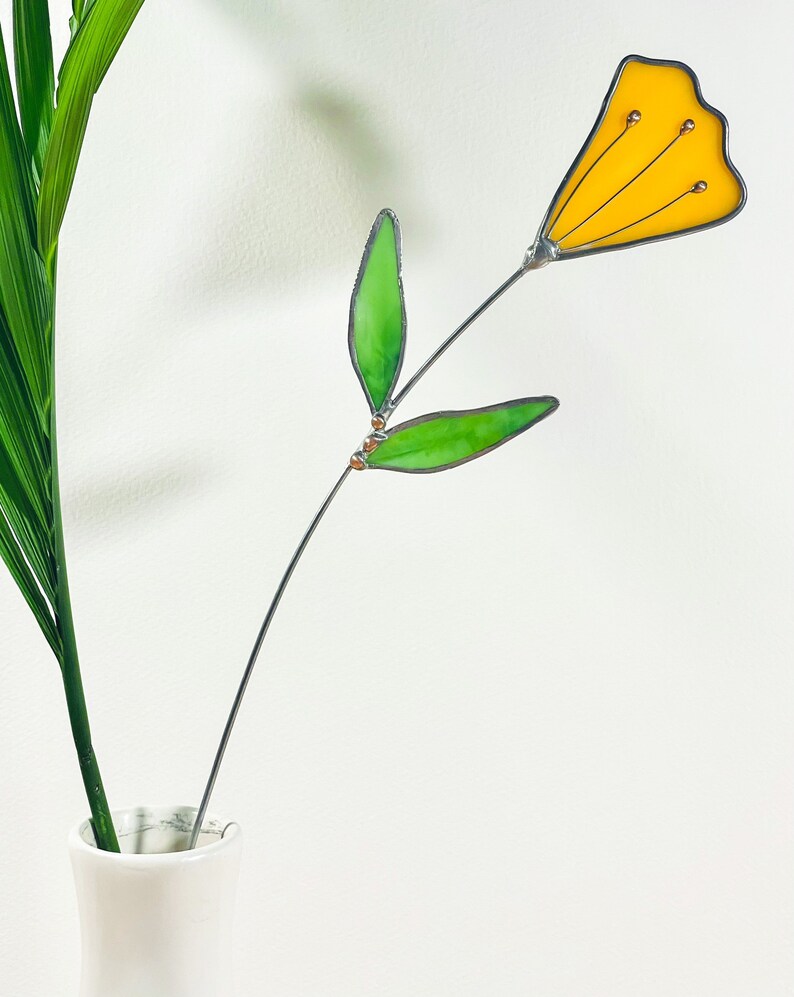 Bespoke Glass Floral Arrangementglass Artbilly Buttonswildflowersglass Flowersflower