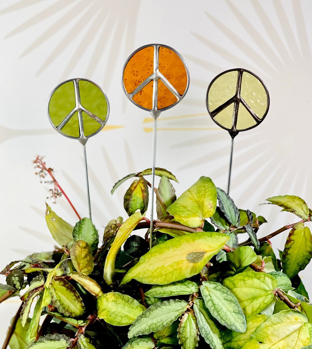 Peace Sign Plant Stake - Etsy