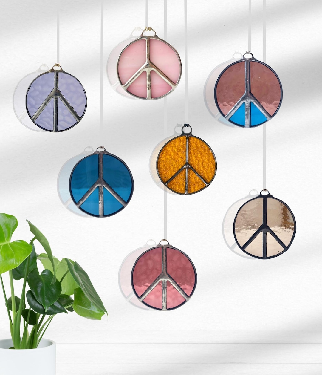 Stained Glass Peace Sign Suncatcher: Hippie Gift - Etsy