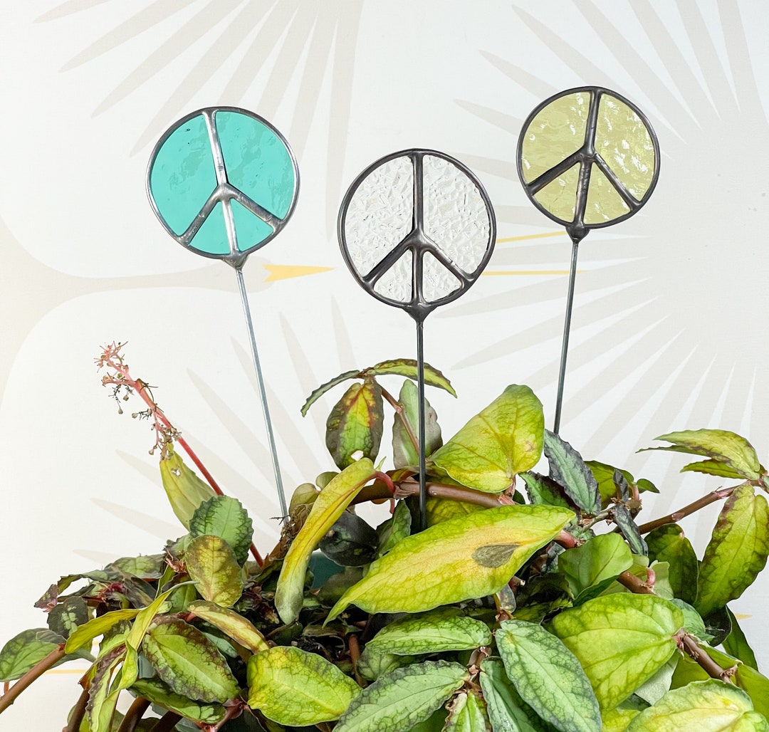 Peace Sign Plant Stake - Etsy