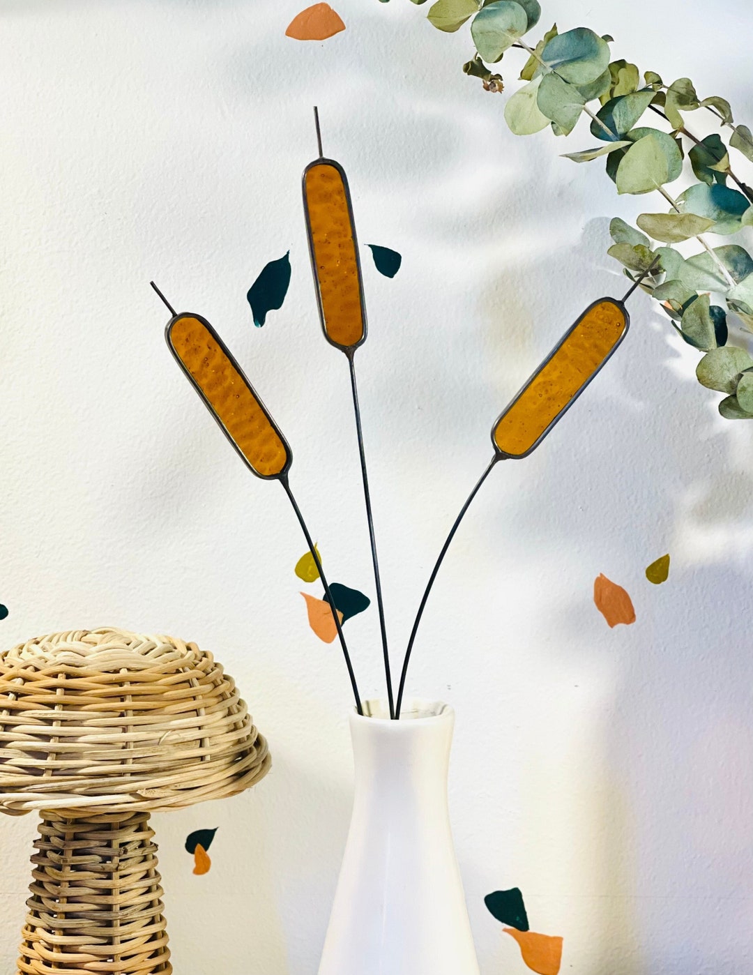 Glass Cattails//glass Decor//glass Floral - Etsy