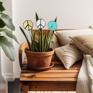 Peace Sign Plant Stake - Etsy