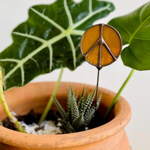 Peace Sign Plant Stake//fall Color Decor//autumn Home Decor - Etsy