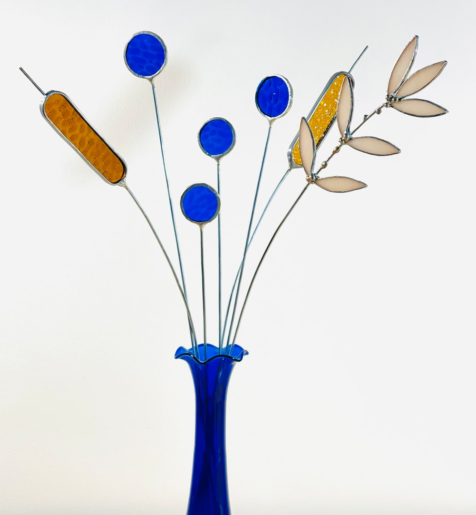 Peachy Pink Glass Wildflower Stem//glass Floral//glass Decor//glass ...