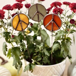 Peace Sign Plant Stake//fall Color Decor//autumn Home Decor - Etsy