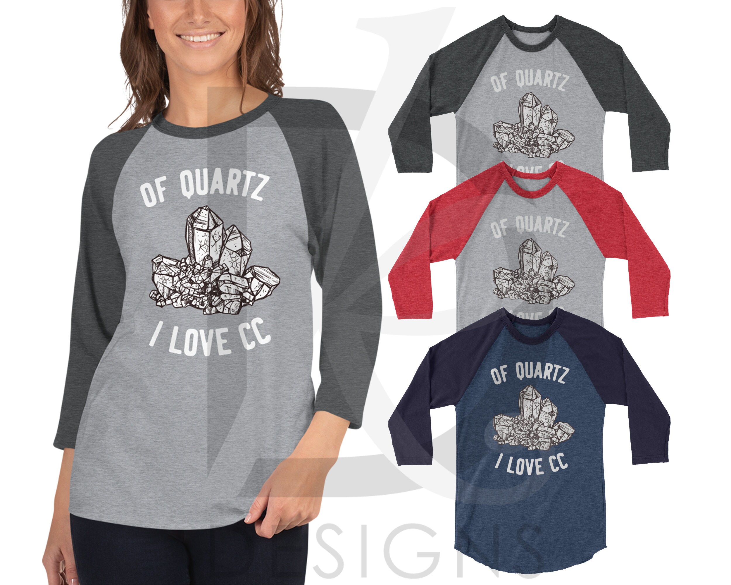 T-shirt Of Quartz I Love CC, raglan, chemise Conversations classiques ...