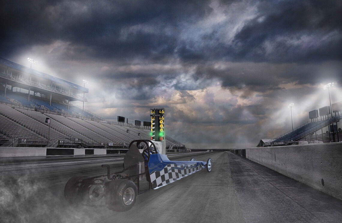 Dragstrip PSD Digital Backdrop - Etsy