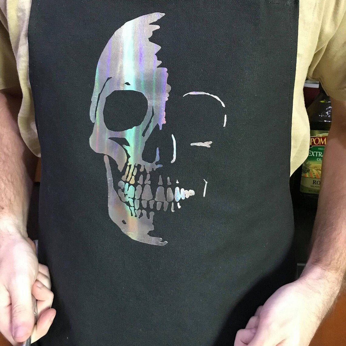 Holographic Skull Apron Heavy Duty Adjustable Canvas Apron - Etsy