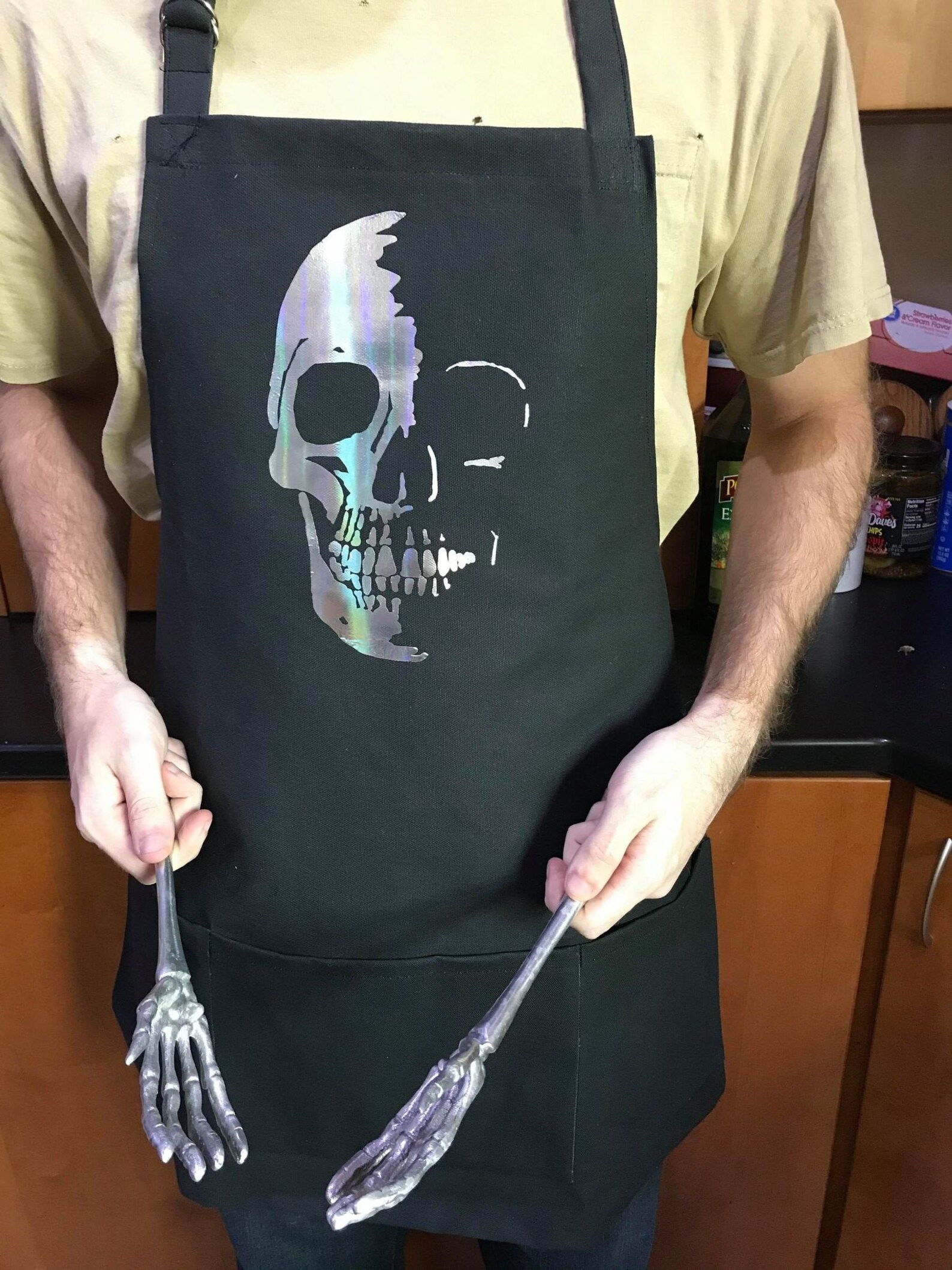 Holographic Skull Apron Heavy Duty Adjustable Canvas Apron - Etsy
