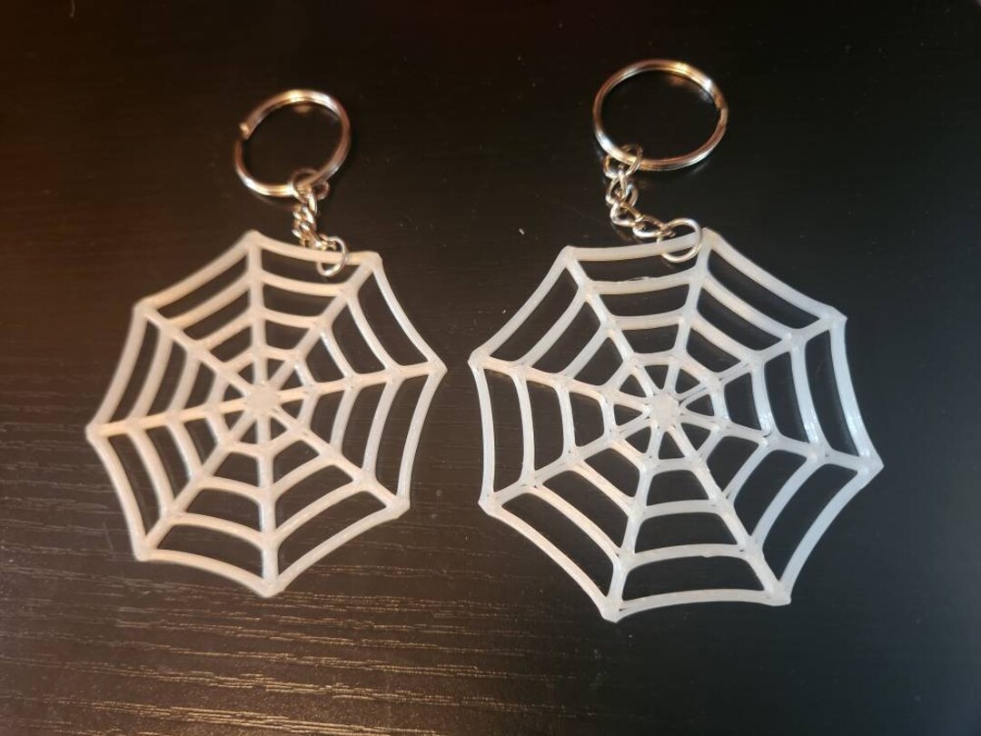3D Printed Glow in the Dark Spiderweb Keychain - Etsy