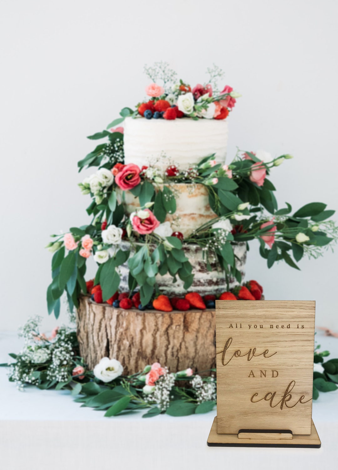 Cake Dessert Table Sign - All You Need is Love and Cake - Wedding Sign ...