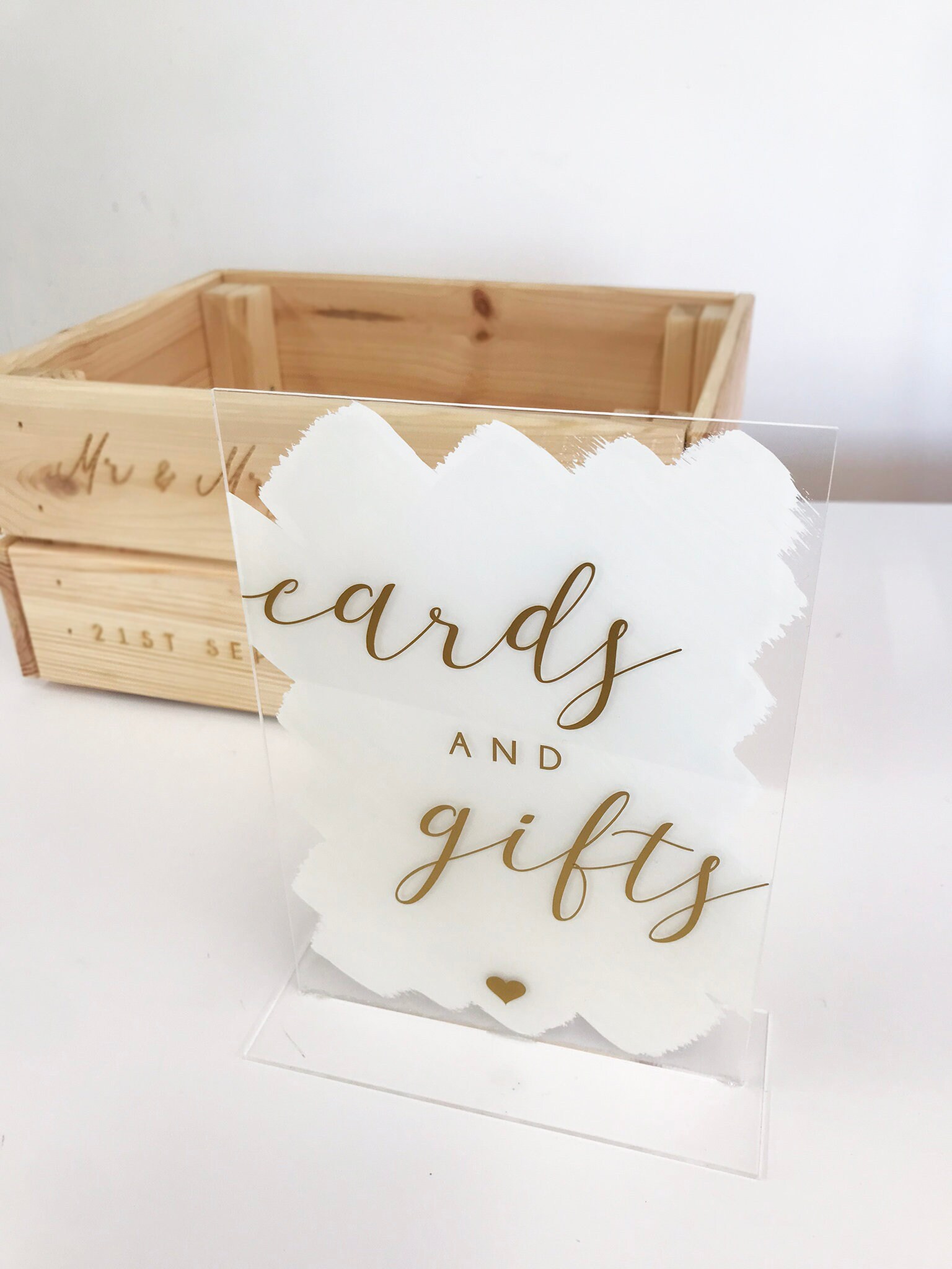 Cards and Gifts Table Sign Perspex and Paint Stroke - Etsy