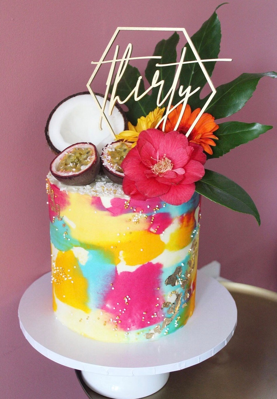 Custom Birthday Geometric Cake Topper Age Wooden Laser Cut - Etsy