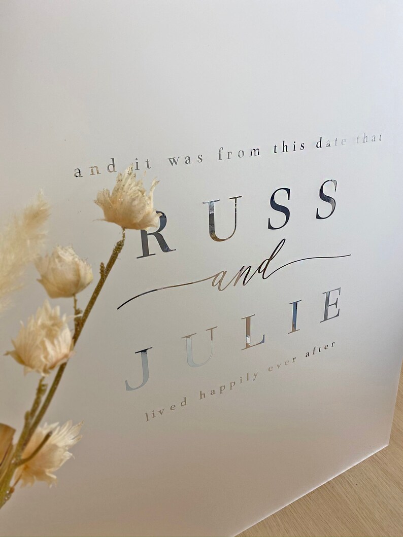 Frosted White Acrylic Wedding Welcome Sign Modern Vinyl | Etsy