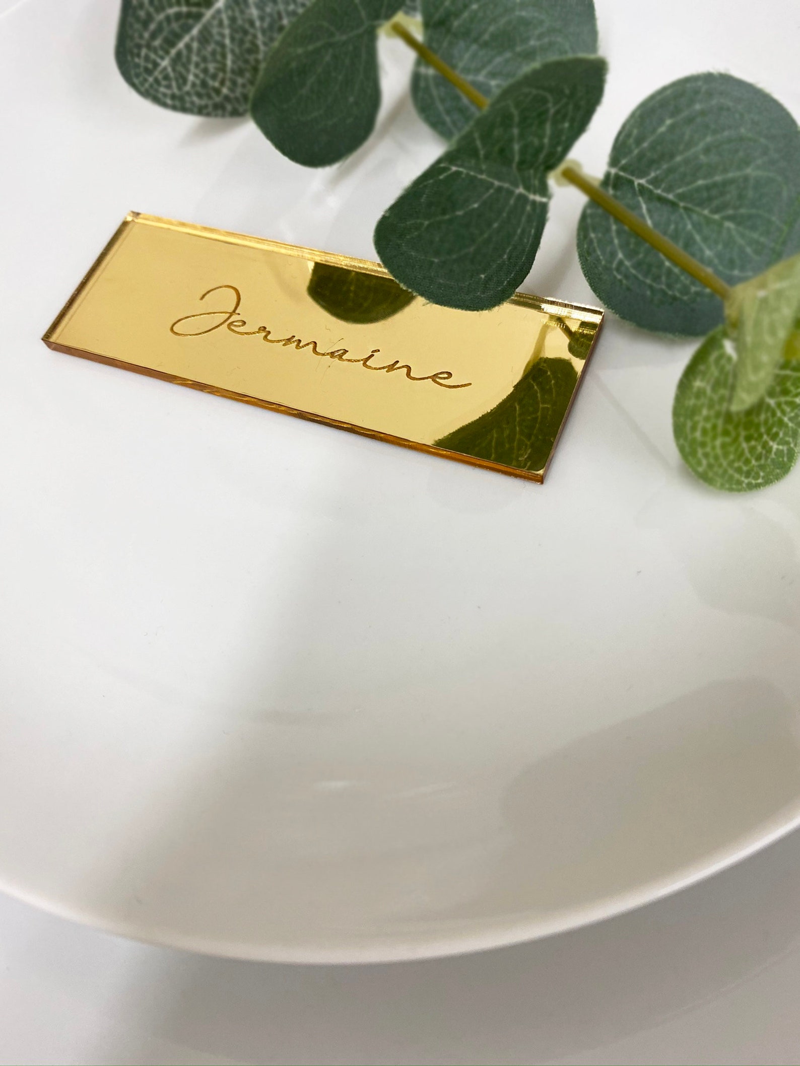 Mirrored Acrylic Rectangle Wedding Name Place Setting - Etsy