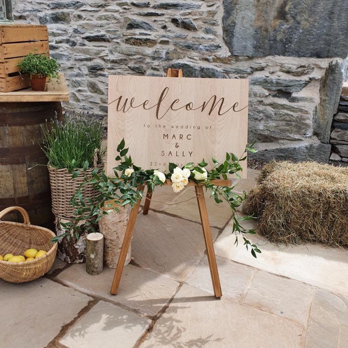 Welcome Wedding Sign Oak Laser Engraved Board Wedding Signs - Etsy