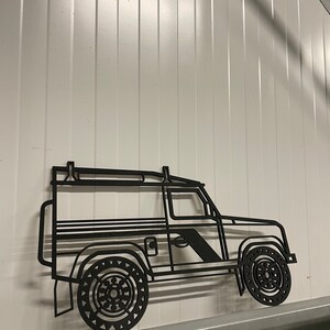 Land Rover Defender 90 Tdi Wall Art Line Drawing 3D Wooden Cut Out ...