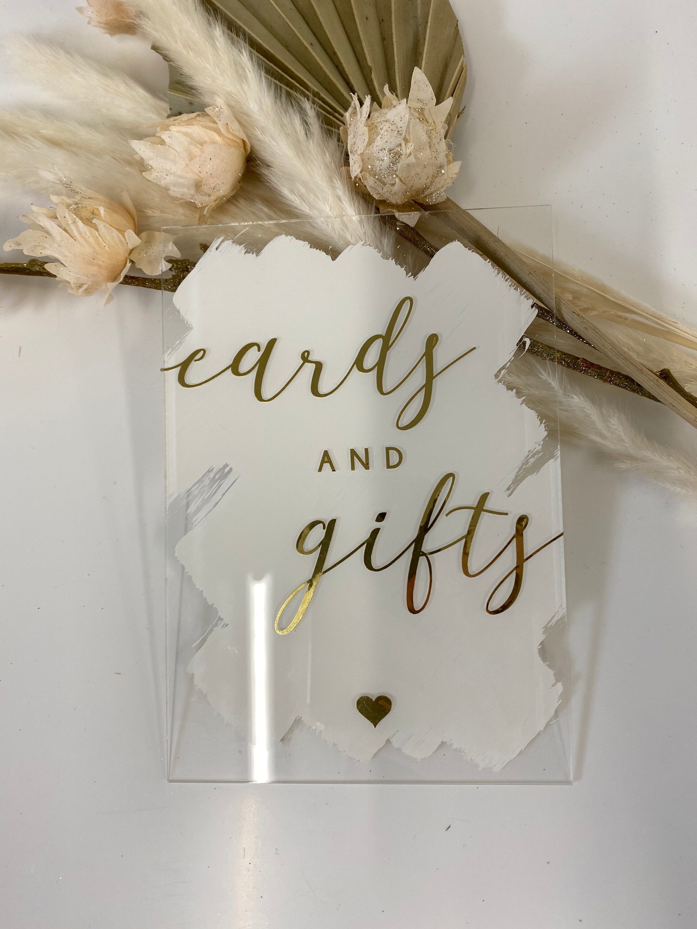 Cards and Gifts Table Sign Perspex and Paint Stroke - Etsy