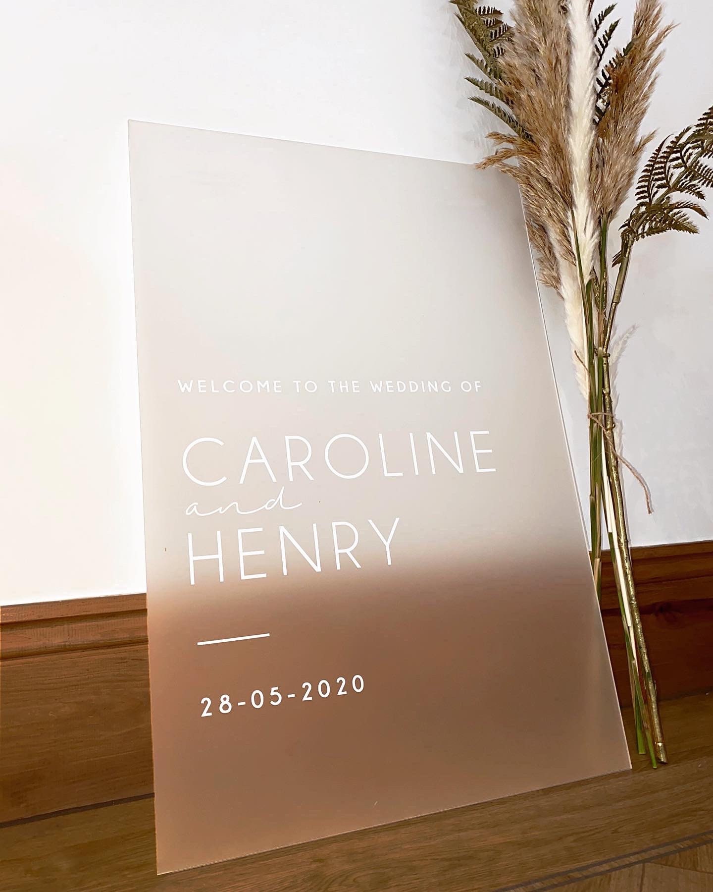 Frosted White Acrylic Wedding Welcome Sign Modern Vinyl - Etsy