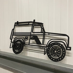 Land Rover Defender 90 Tdi Wall Art Line Drawing 3D Wooden Cut Out ...